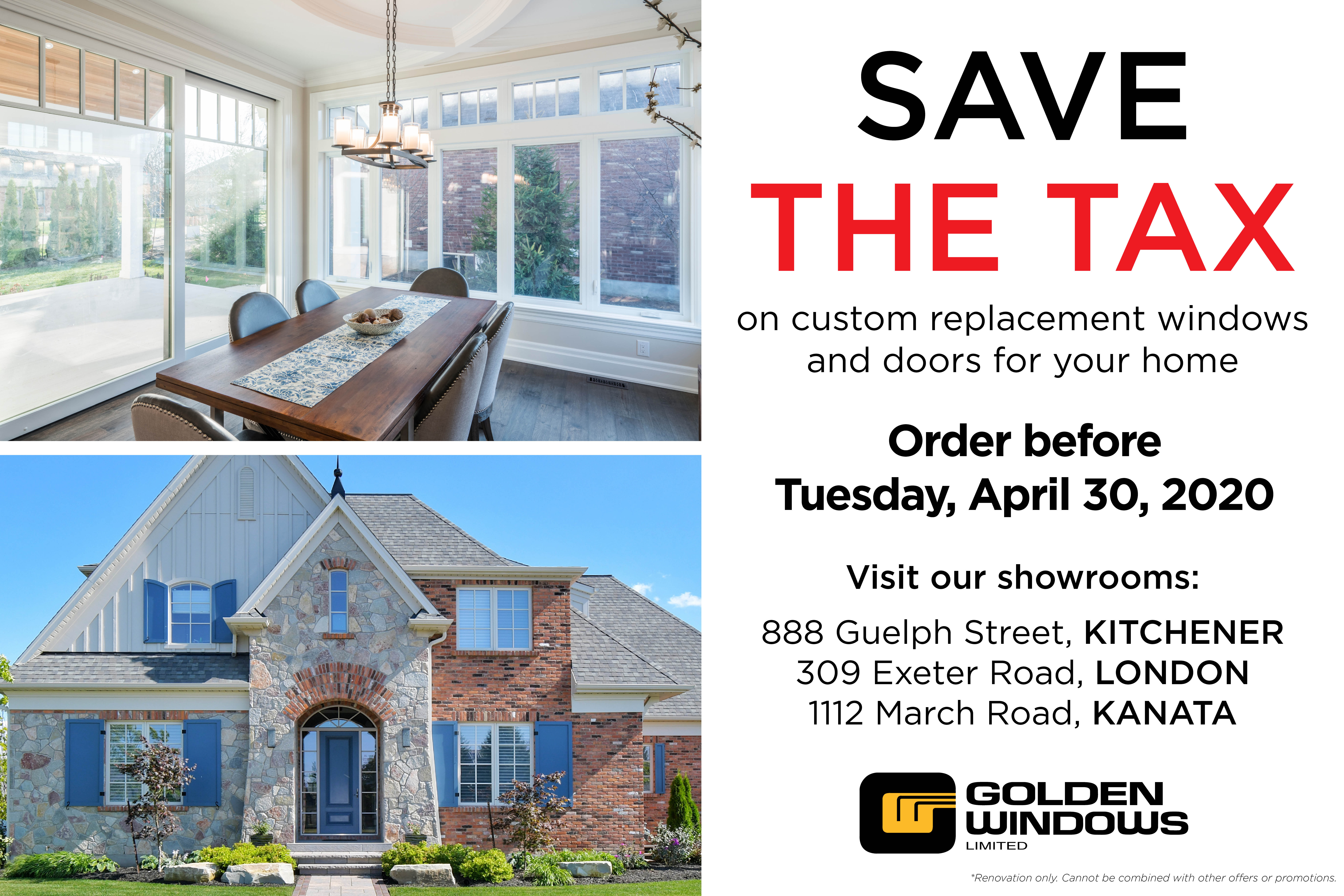 Window Promotions | Kitchener Windows on Sale | Golden Windows